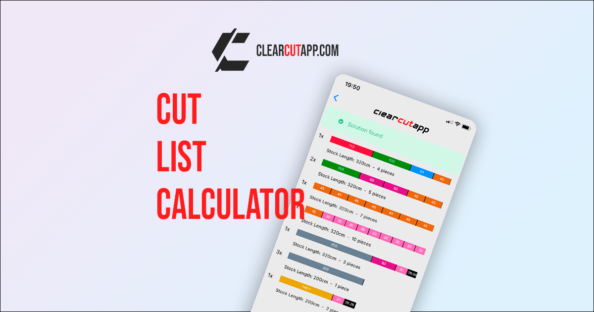 ClearCutApp - Cut List Optimizer | Linear Cutting Calculator